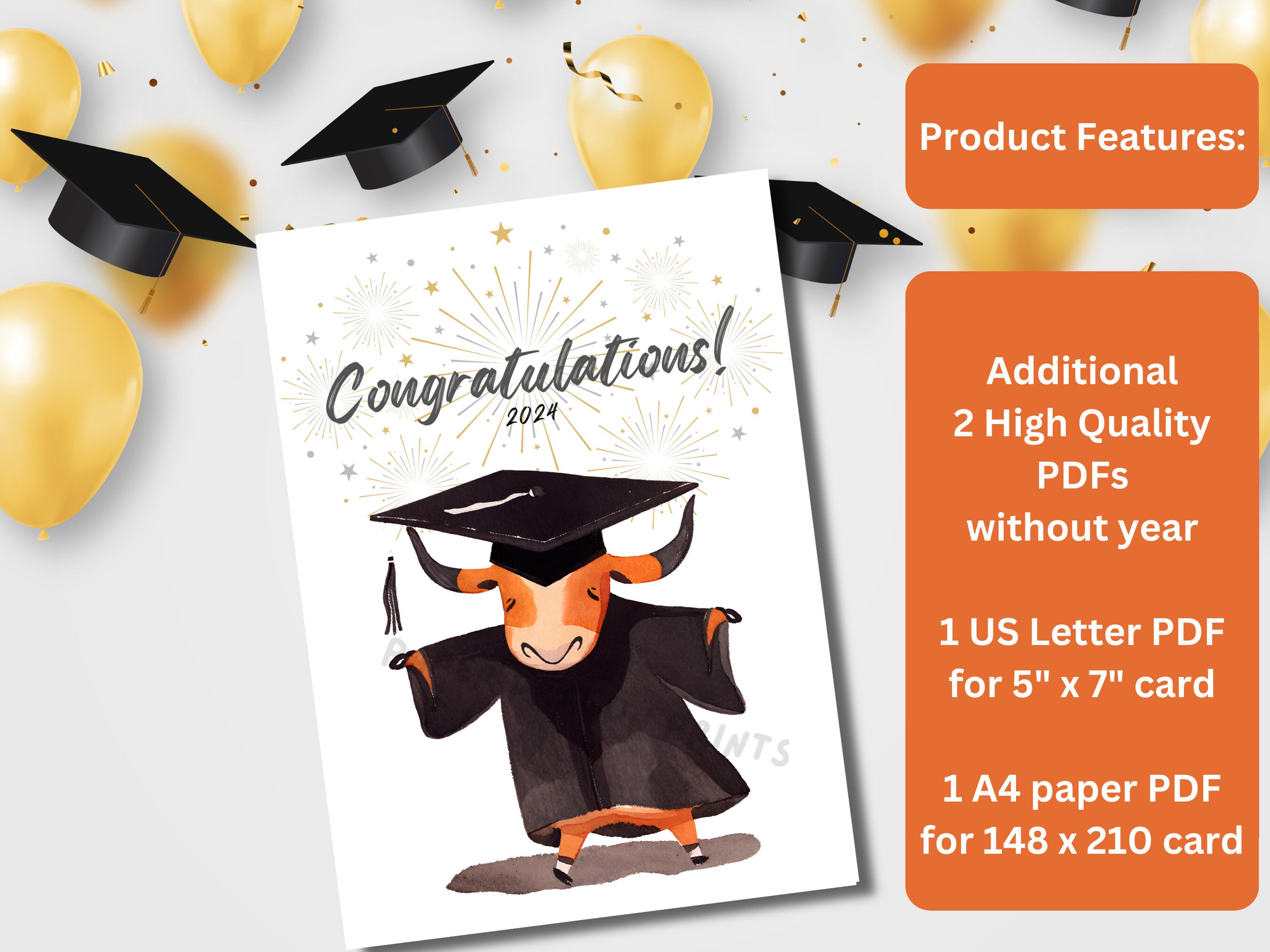 Longhorn Graduation Day Card, Printable Longhorn Cards, Congratulations ...