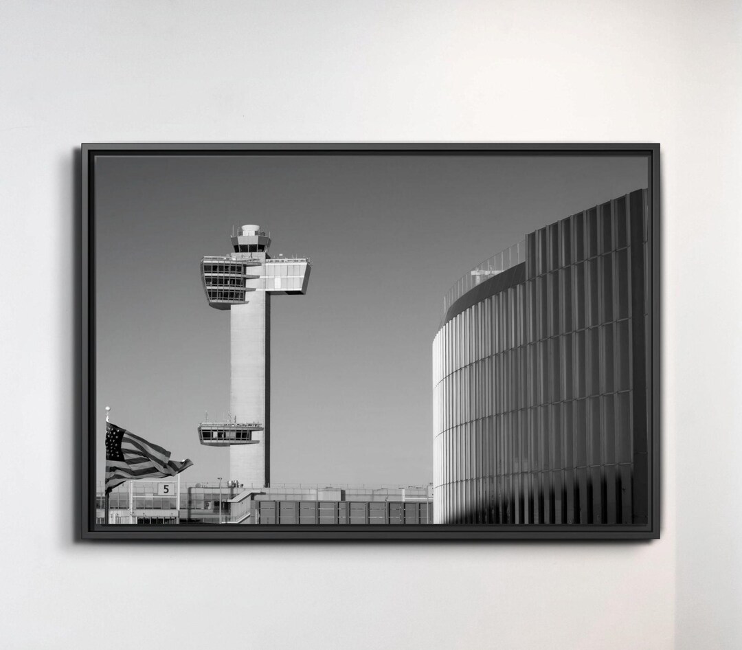 JFK Airport Control Tower Canvas Print: NYC Aviation Art, Modern Travel ...