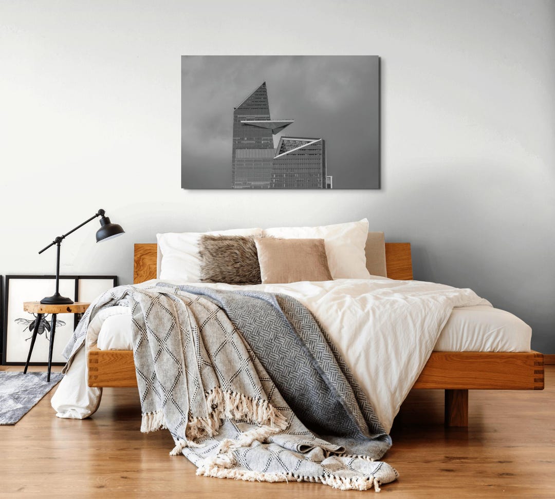 NYC Edge Observation Deck Canvas Wall Art, Monochrome Home Decor Print ...