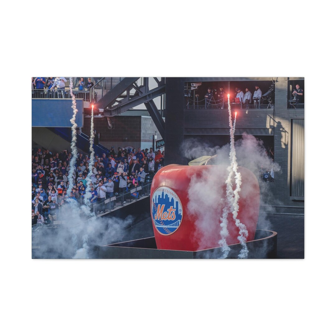 Mets Homerun Apple Fireworks Canvas Print | 2024 Playoffs Wall Art for ...
