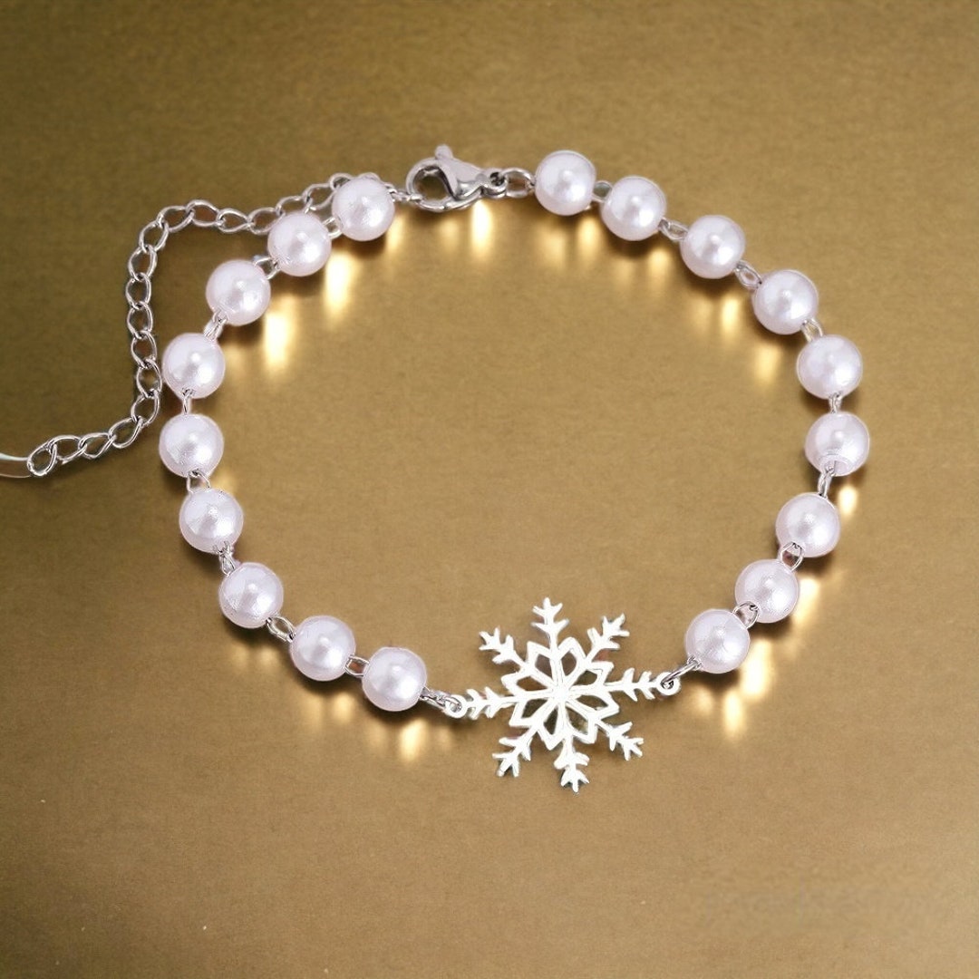 Snowflake Bracelet Winter Bracelet Snow Bracelet Christmas Bracelet ...