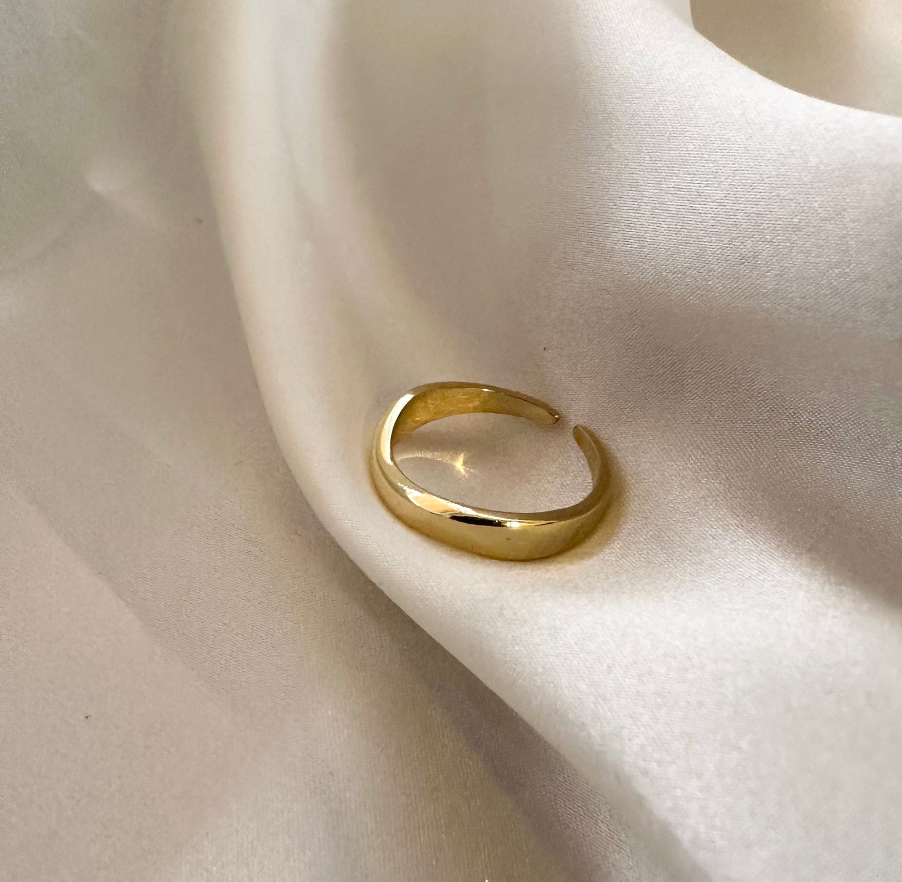 Thin Gold Ring Uneven Wavy Gold Ring Subtle Adjustable Gold - Etsy