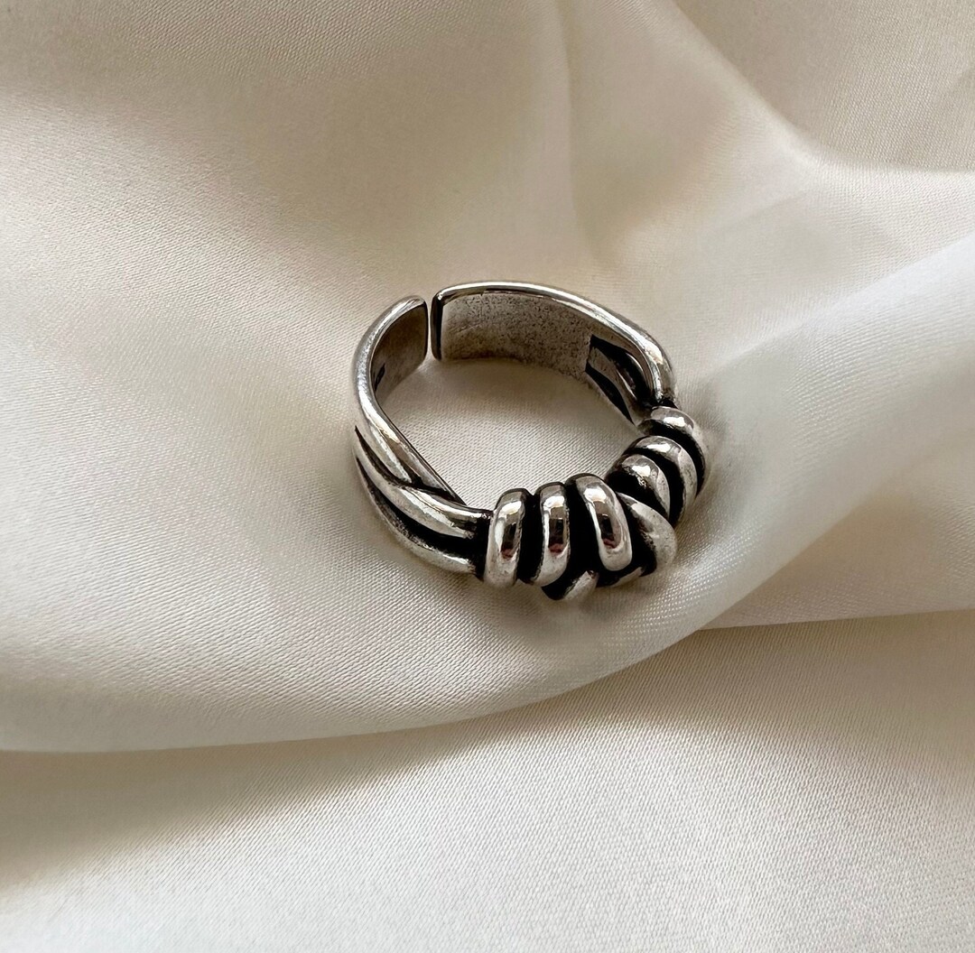 Silver Bow Ring, Silver Statement Ring, Silver Ring, Adjustable Ring ...