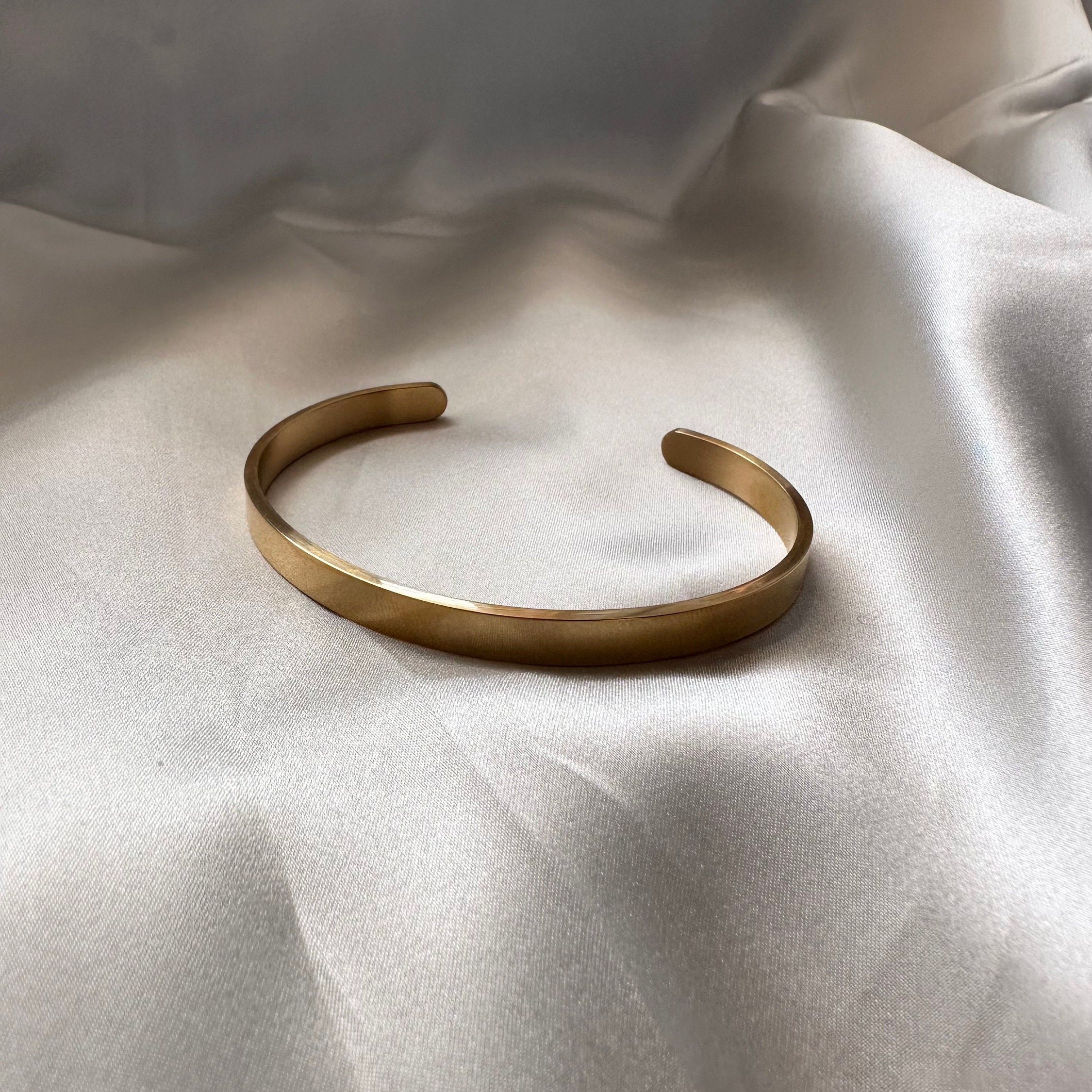 Plain Gold Adjustable Bangle Bracelet, Gold Bangle, Gold Cuff ...