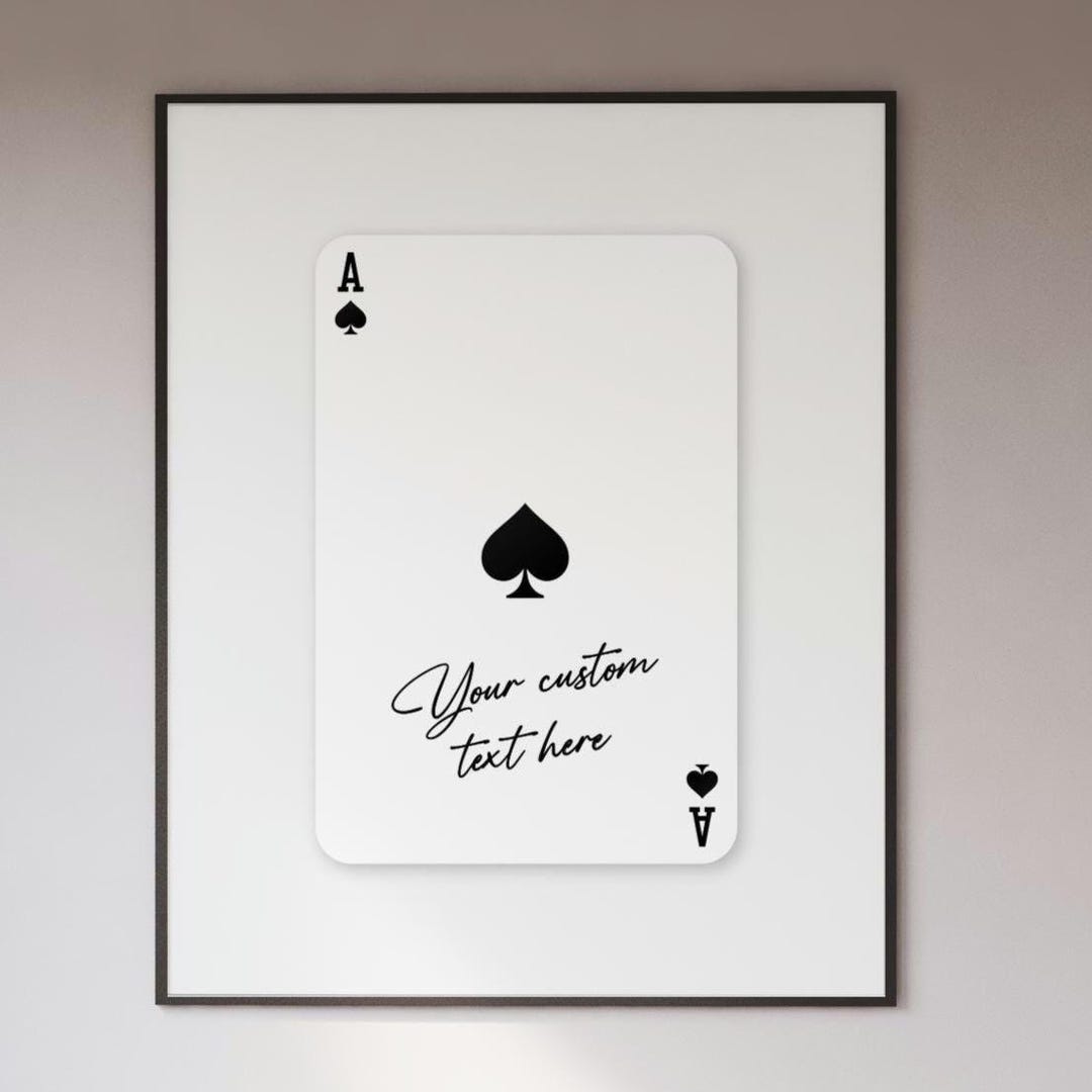 Personalized Ace of Spades Print: Custom Playing Card Wall Art (digital ...