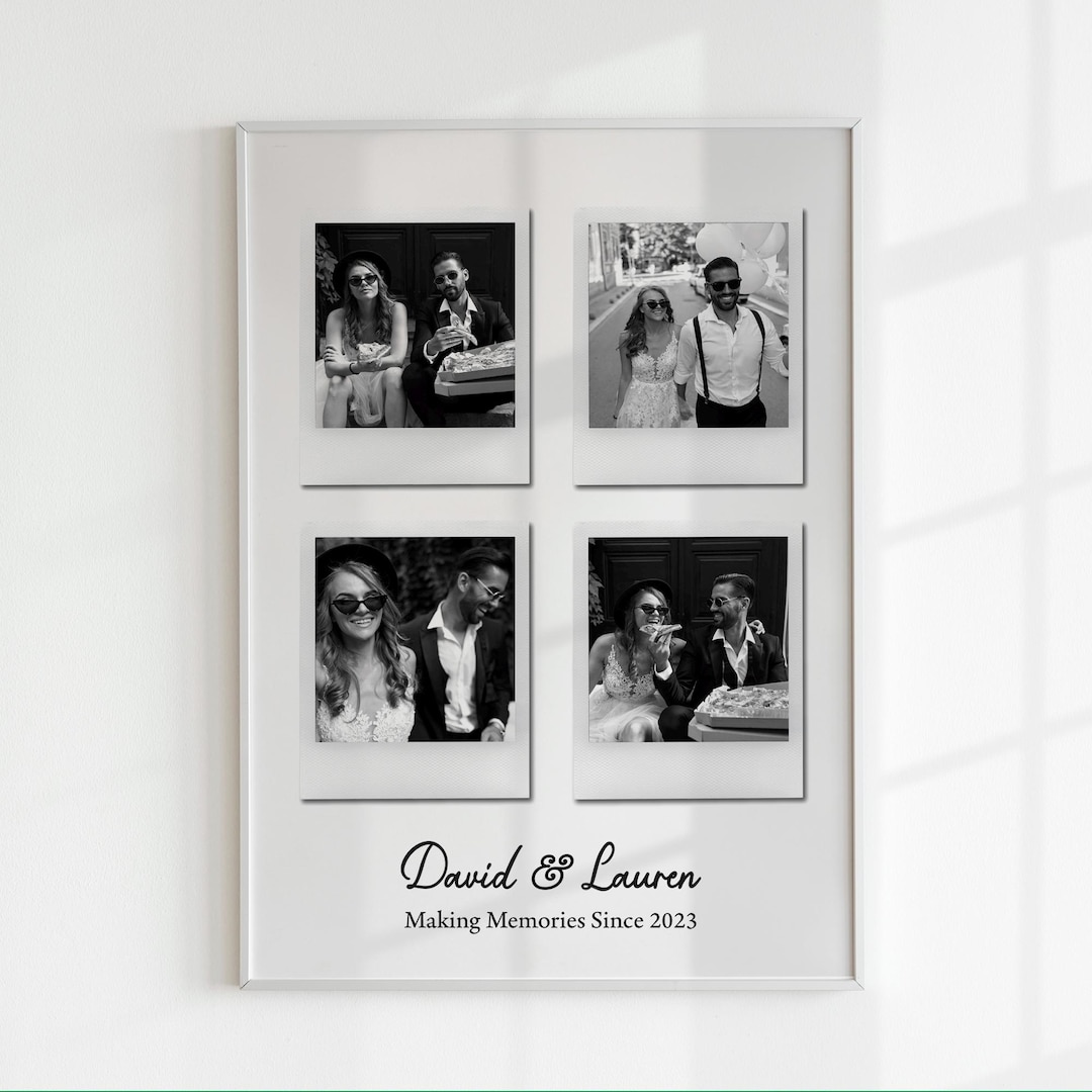 Personalized Polaroid Photo Frame: Custom 4-photo Collage Print - Etsy