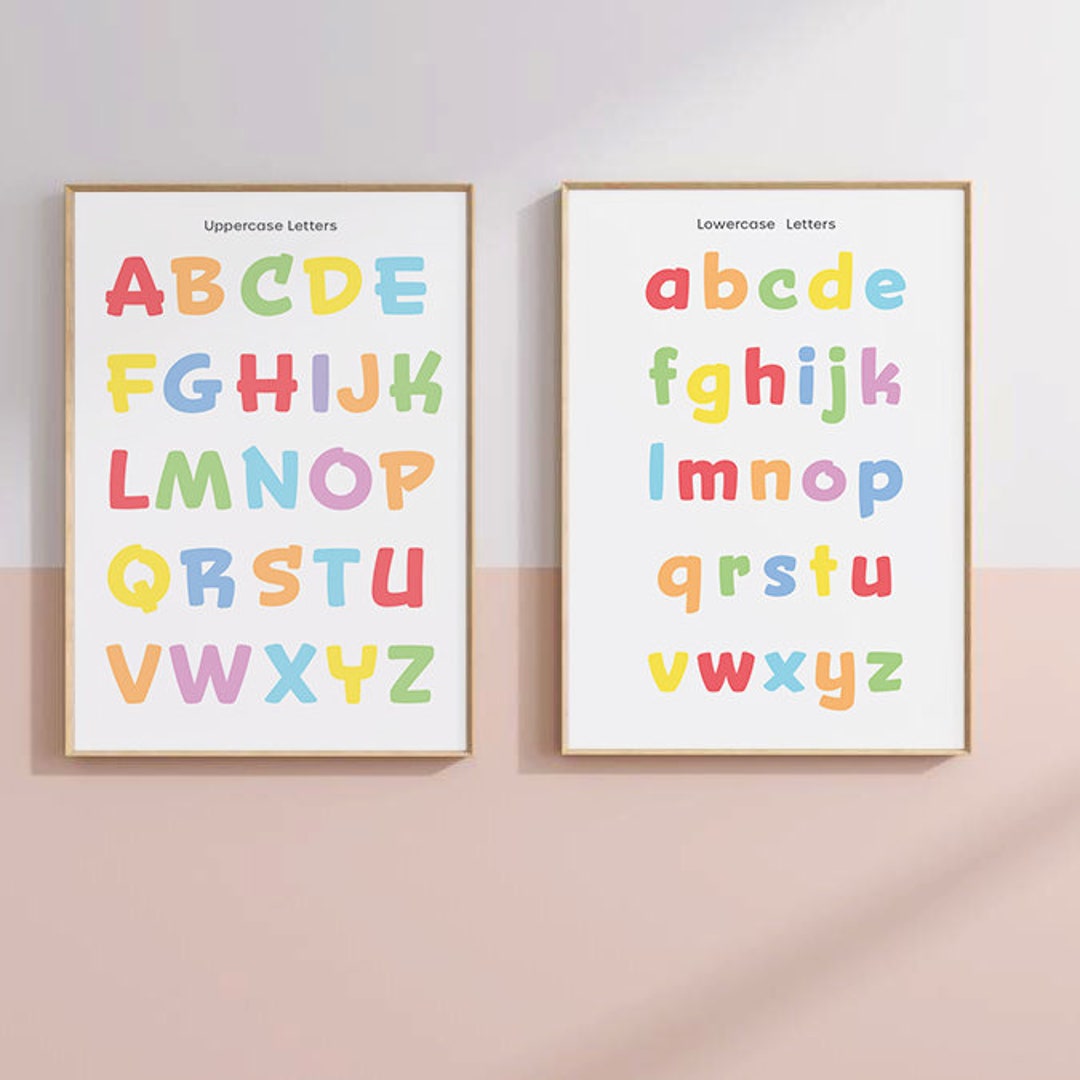Kids Pastel Alphabet Poster Rainbow Alphabet Poster ABC Poster ...