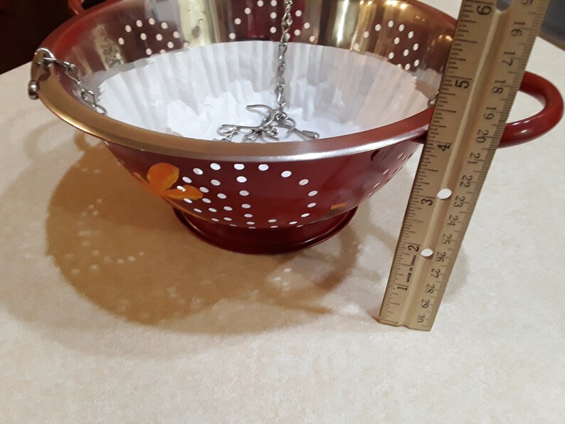 Hanging Planter- Hand Painted Colander 10" Red- Skucp12 - Etsy