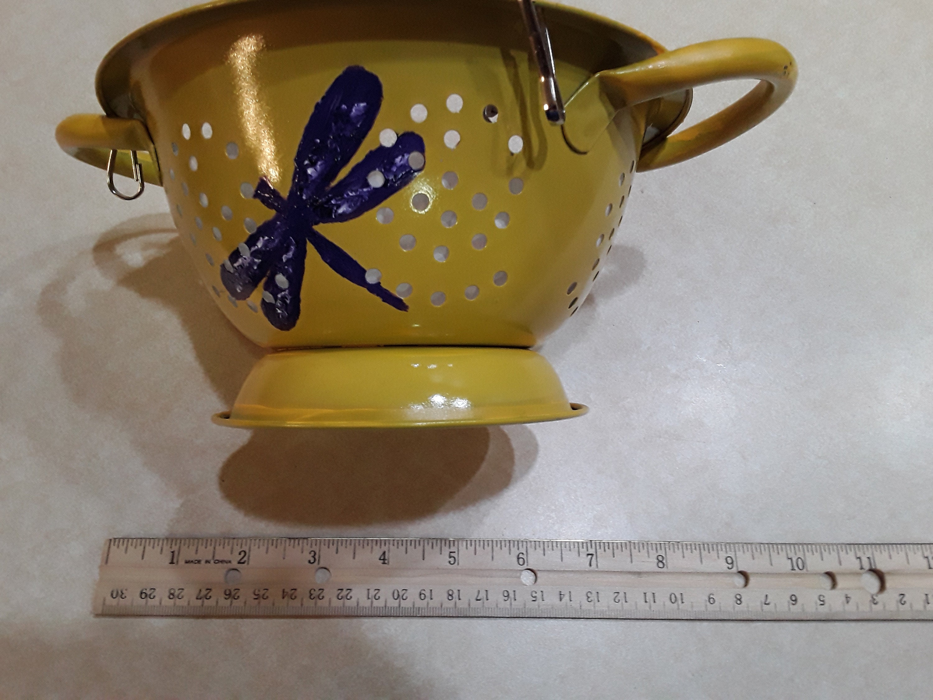 Hanging Planter- Hand Painted Colander 8" Yellow- Skucp06 - Etsy