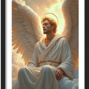 Framed Guardian Angel Gift Angel Poster Angel Wall Art Home Decor ...