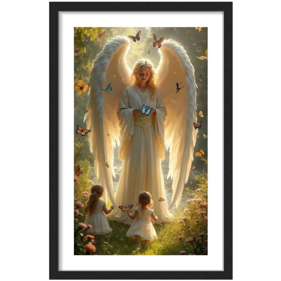Framed Angel Art Print: Girls Room Decor, Friendship Gift (11x17) Angel ...