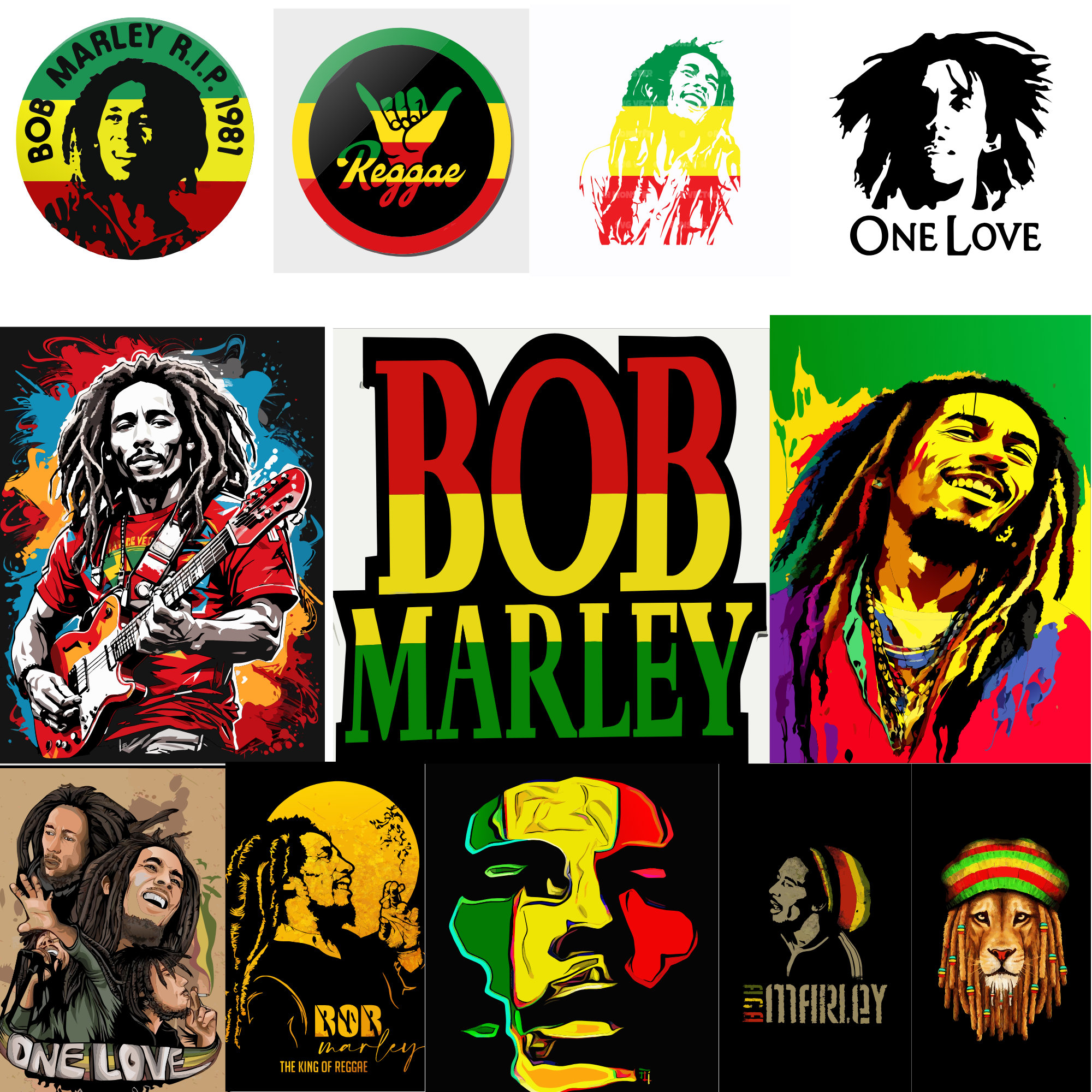 Bob Marley SVG-PNG Bundle, Bobmarley Vector, Bobmarley Cutfile ...
