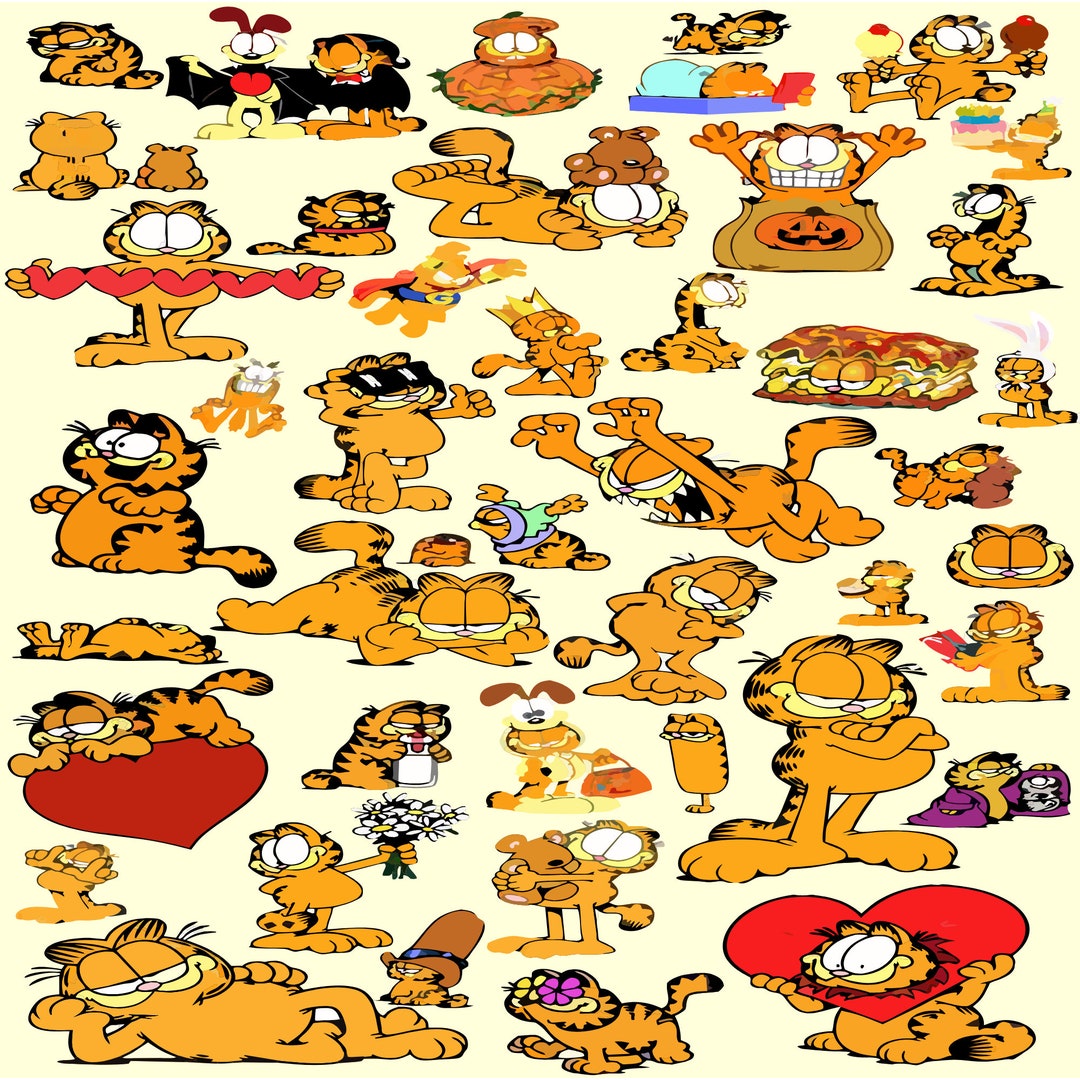 Garfield SVG-PNG Cut File Bundle Garfield and Friends Odie - Etsy Australia