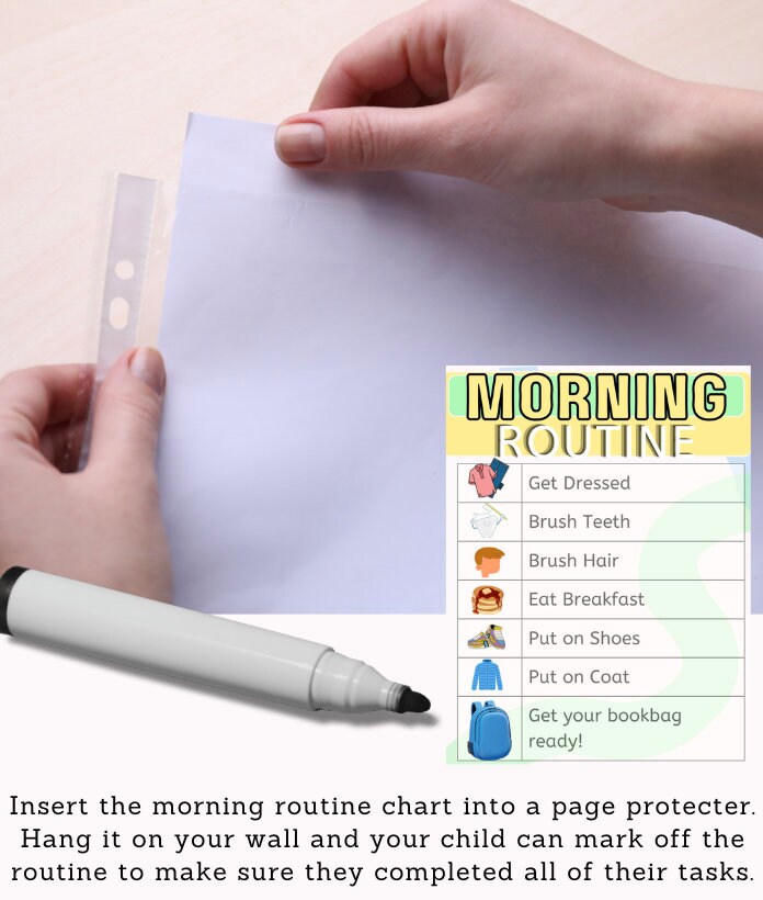 Editable Morning Routine Chart for Kids - Etsy