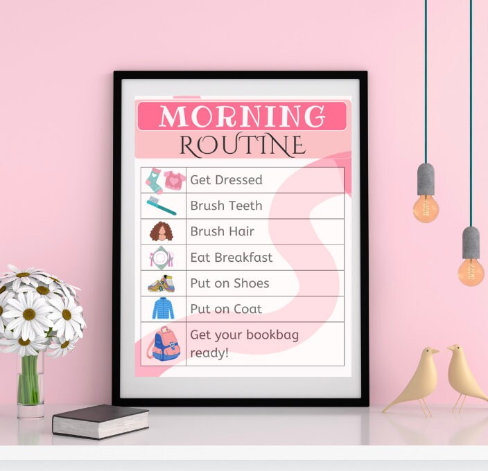 Editable Morning Routine Chart for Kids - Etsy