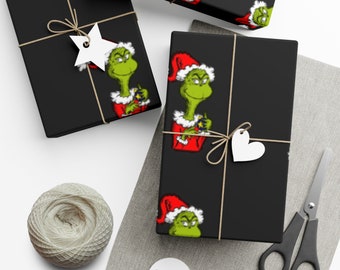 Grinch Wrapping Paper, Large Wrapping Paper Roll, Full Roll, Grinch ...