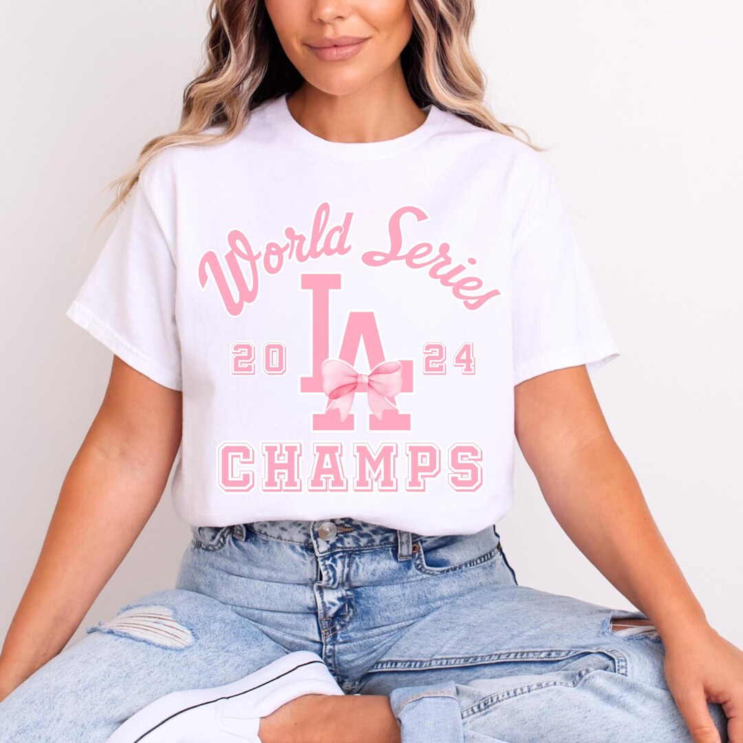 PINK LA Baseball World Series Champs T Shirt,pink Dodgers Shirt ...