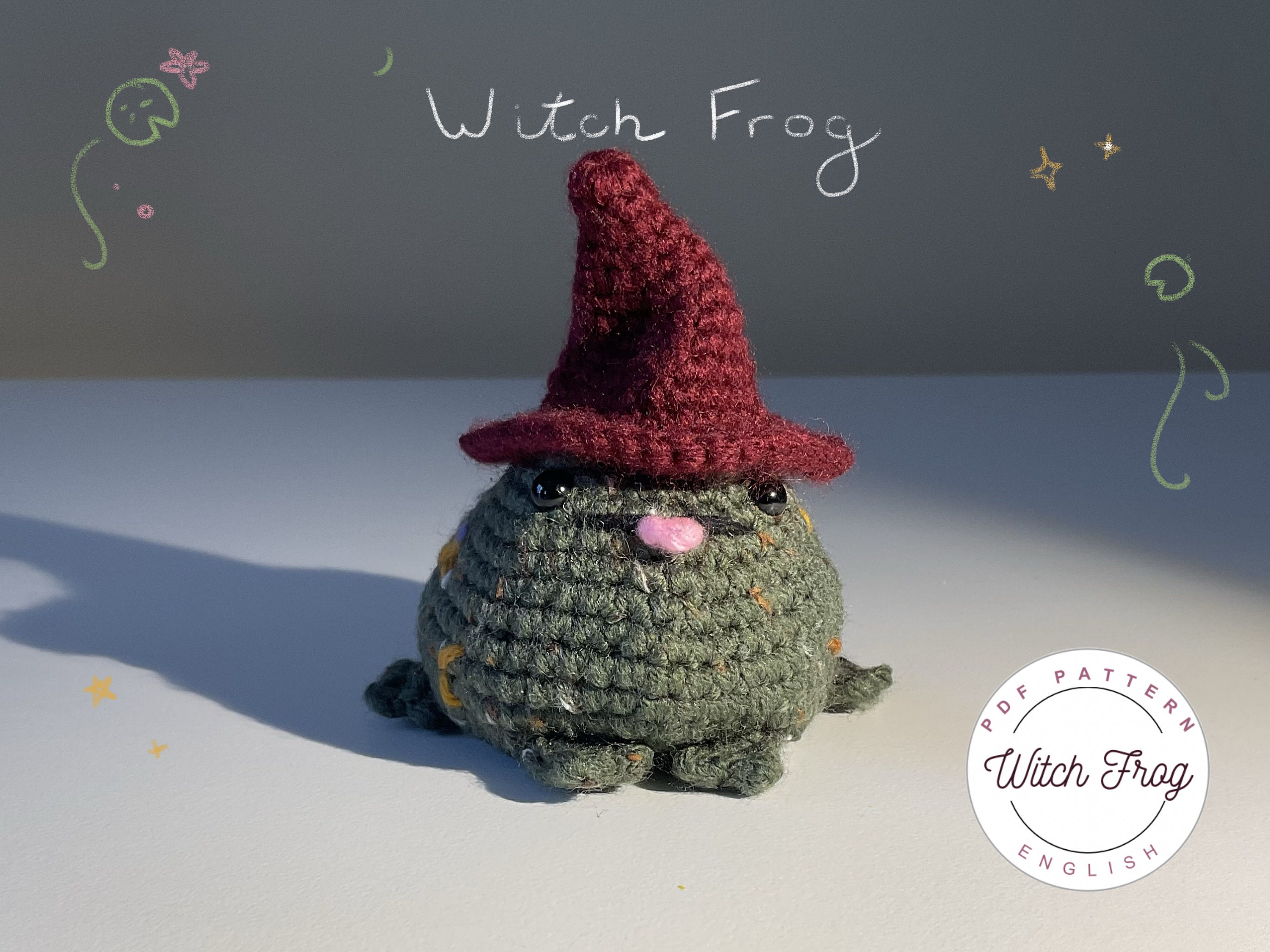 Witch Frog Crochet Pattern: Magic Frog Amigurumi, Instant Download PDF ...