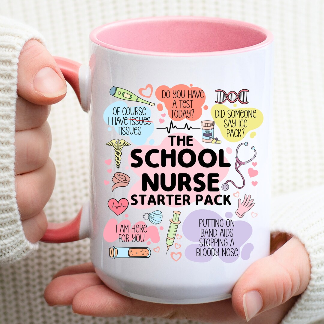 School Nurse Mug, School Nurse Starter Pack, Funny School Nurse Gifts ...
