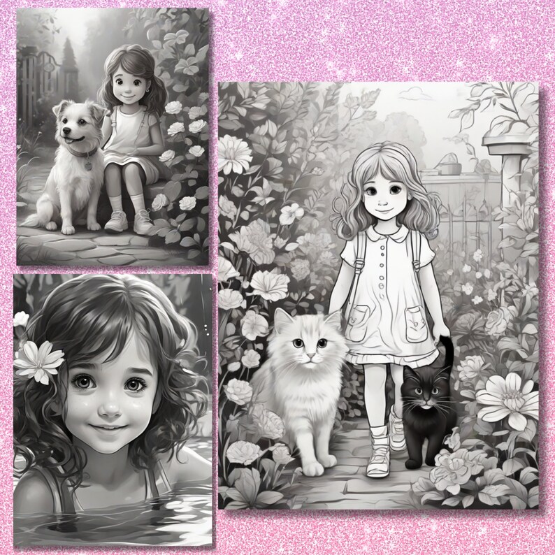 19 Pages ,gray Coloring Pages for Kids, Coloring Book ,instant Download ...