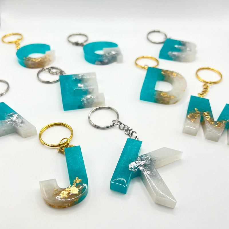 Resin Letter Keychain - Etsy