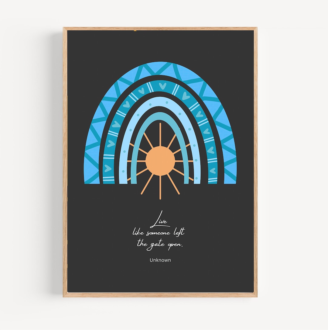 Boho Colorful Quote Art Minimalist Dark Poster Printable Motivational ...