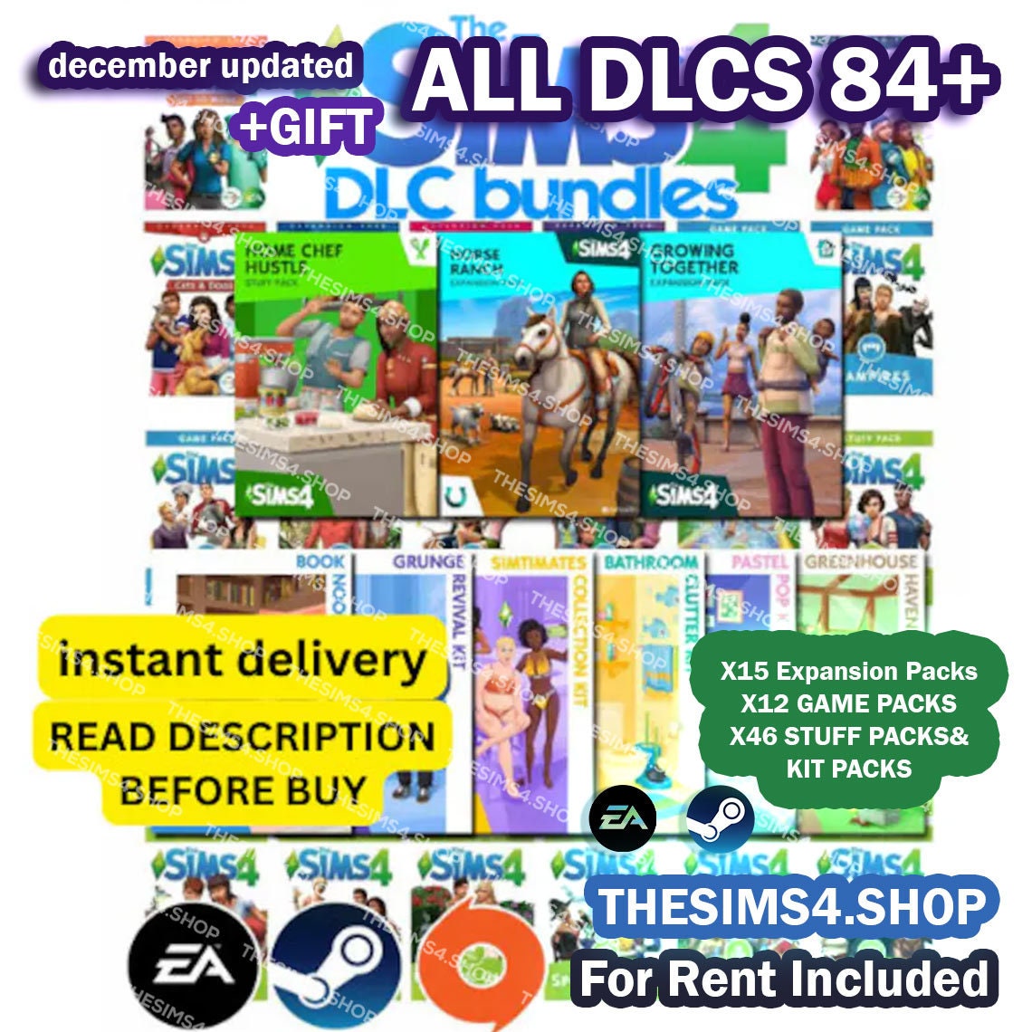 The sims 4 all DLC 84 expansion packs For PC Online - Etsy Portugal