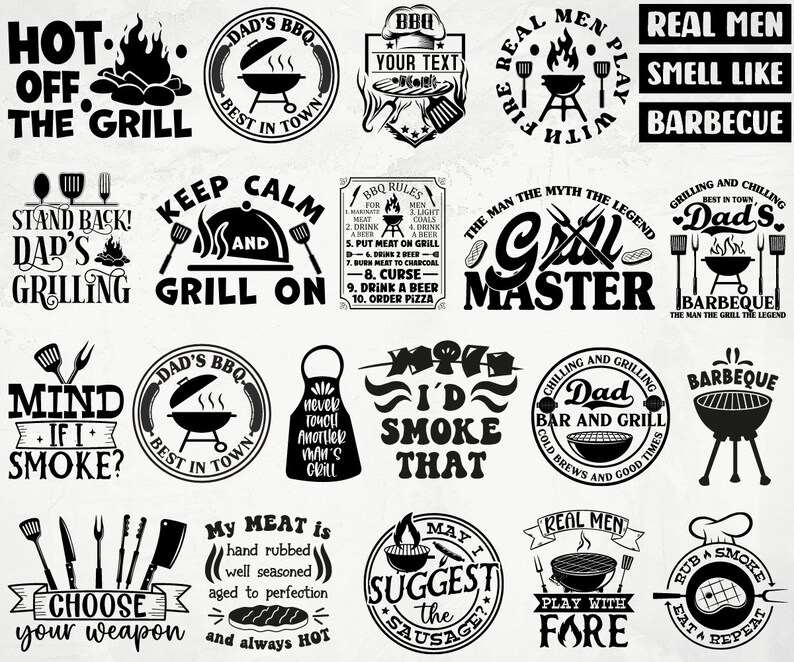 Barbecue SVG Bundle, BBQ Svg, Grilling Svg, Chill SVG, Dad's Bar and Grill Sv, Bbq Master, Bbq ...