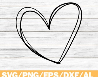 Hand Drawn Heart, Hand Lettered Heart SVG, Heart SVG, Cute Heart SVG ...