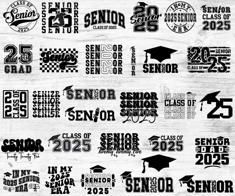 Senior 2025 SVG Bundle, Graduation Svg Bundle, Senior Class of 2025 ...