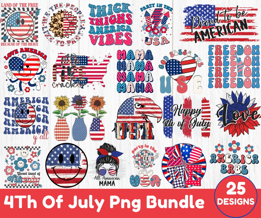 4th of July Png Bundle, 4th of July Sublimation Designs, Independence ...
