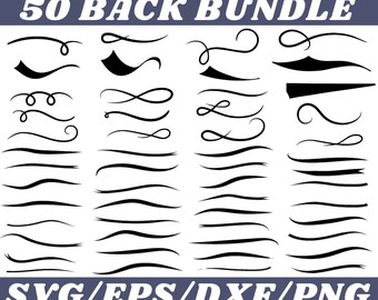 Swishes, Swashes, Swoops, Cut File, SVG. Hand Drawn Curly Swashes ...