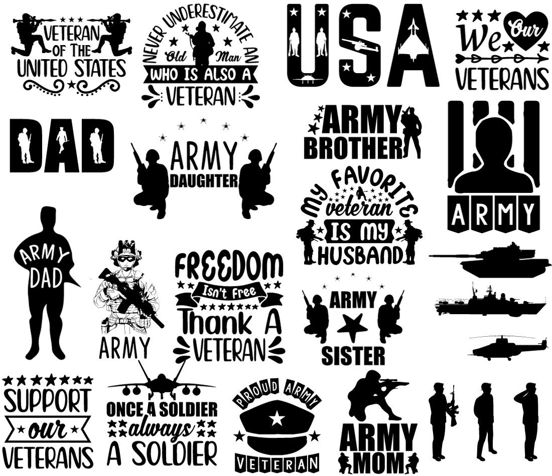 Military Svg Bundle, Soldier Svg, US Army Svg, Patriotic Svg, Digital ...