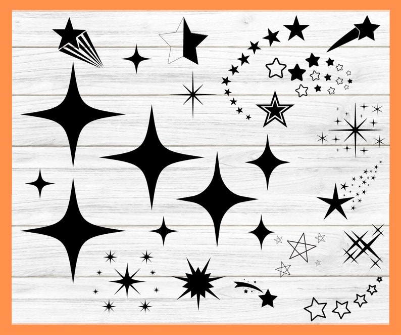 Sparkle SVG Bundle, Sparkle Stars SVG, Stars Svg, Star Clipart, Bright Stars, Twinkle Stars ...