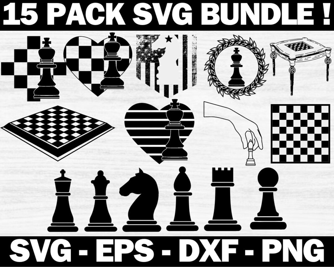 Chess Figures SVG, Chess Svg, Chess Pieces Bundle, Chess Silhouette ...