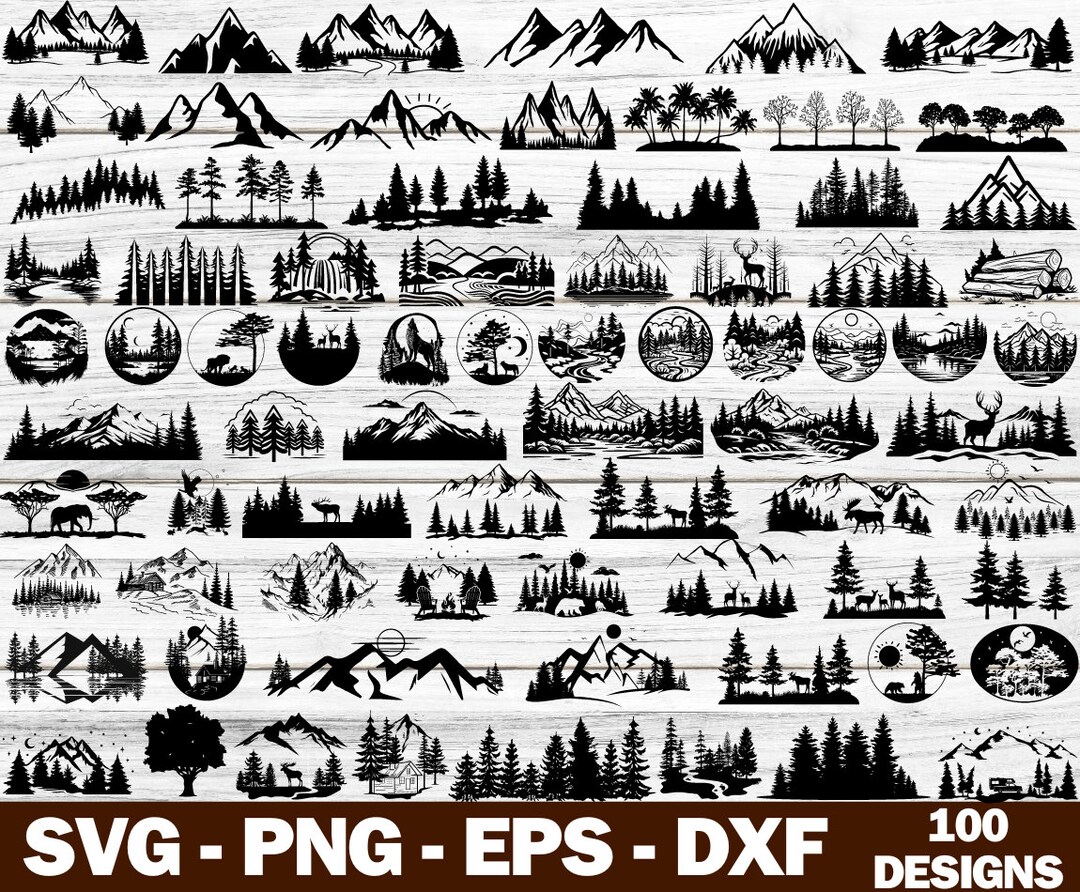 Forest Scene SVG Bundle, Forest Scene Dxf, Forest Scene Png, Forest ...