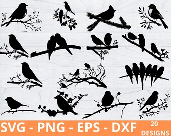 Birds on Branches SVG, Birds Svg, Bird on Tree Svg, Flock of Birds Svg ...