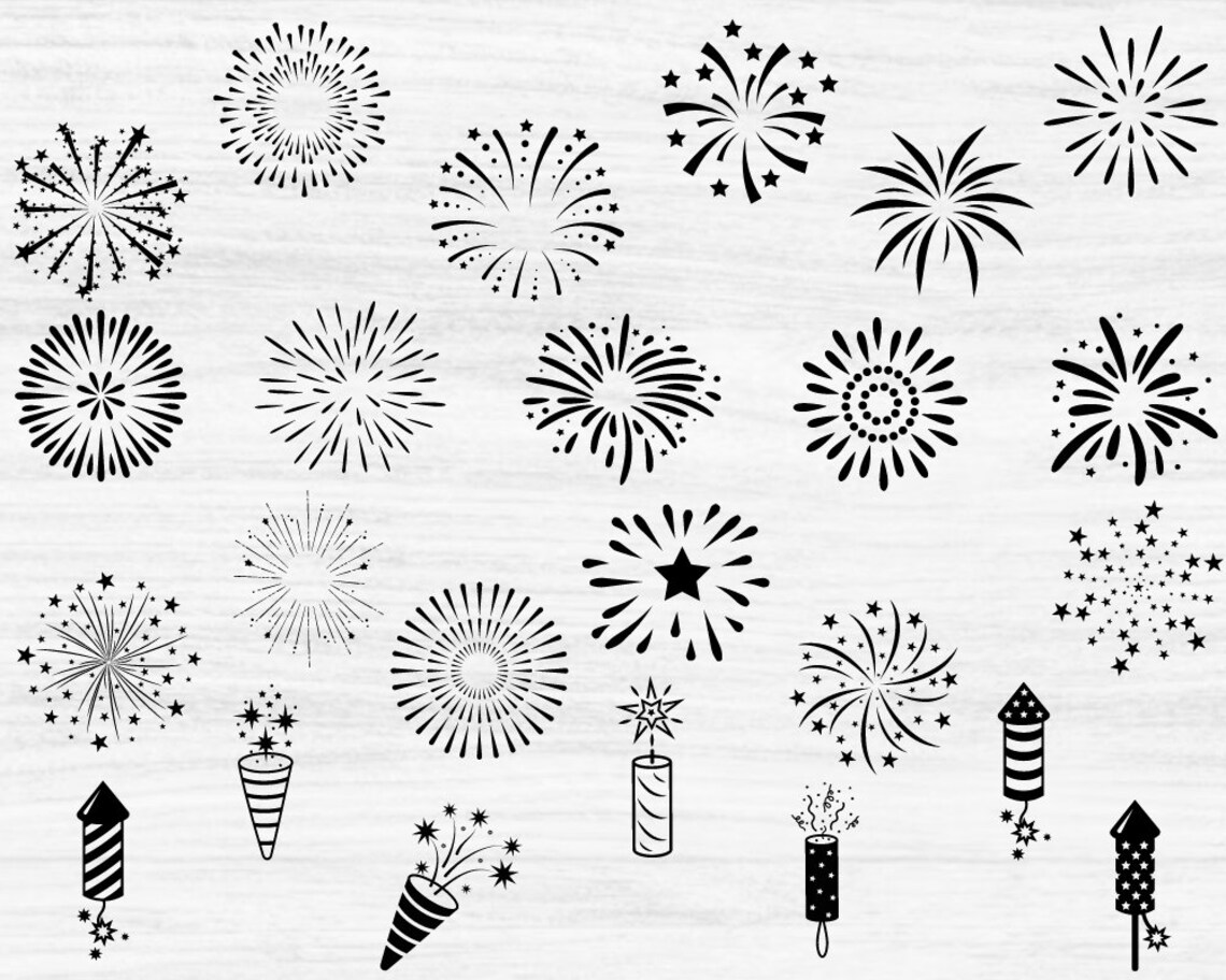 Fireworks Bundle Svg, Fireworks Svg Cut File, Fireworks Clipart ...
