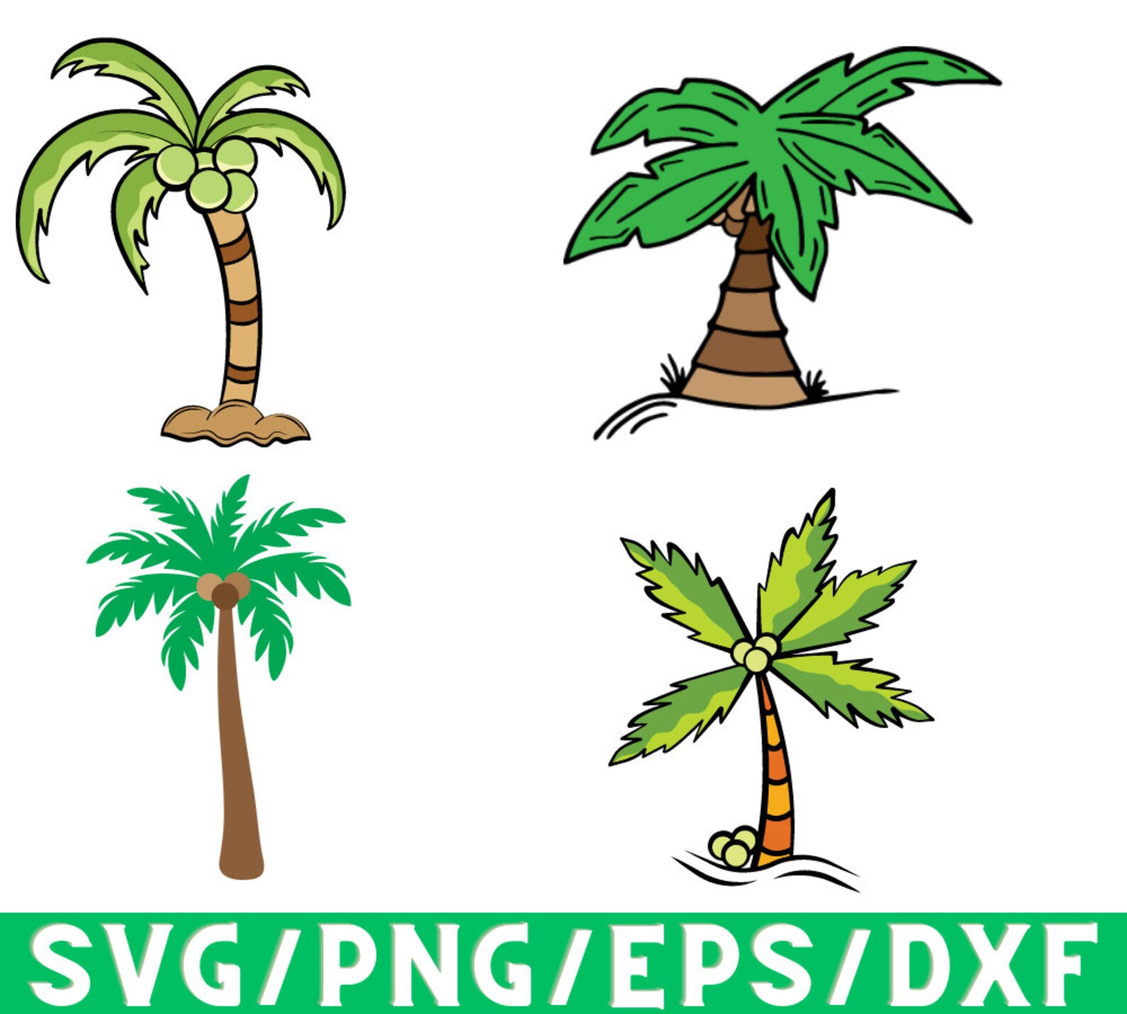Palm Tree SVG Bundle, Layered Palm Tree SVG, Colored Palm Tree Svg ...