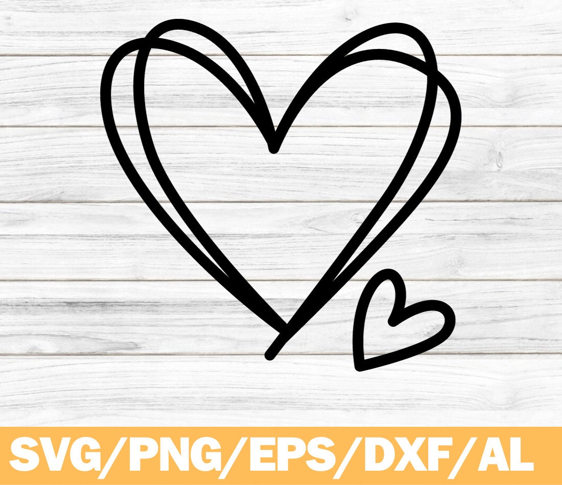 Hand Drawn Heart, Hand Lettered Heart SVG, Heart SVG, Cute Heart SVG ...