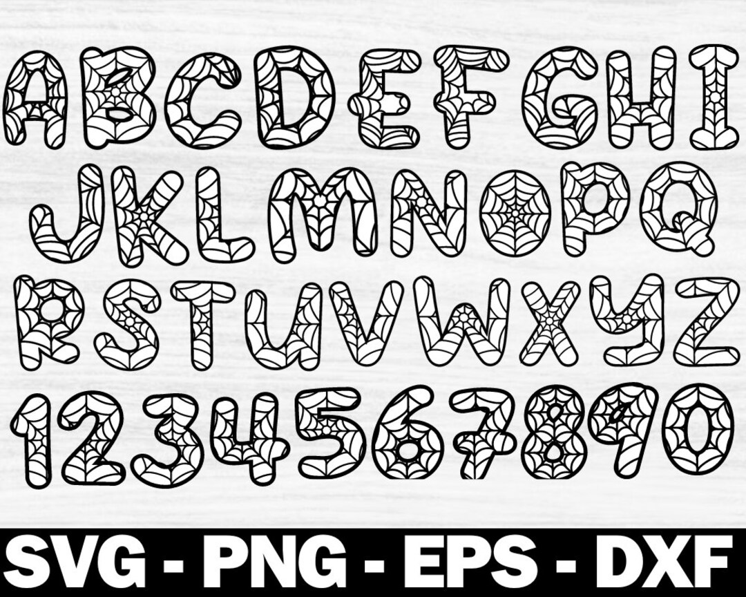 SPIDER ALPHABET SVG Bundle, Spider Alphabet Clipart, Halloween Letters ...