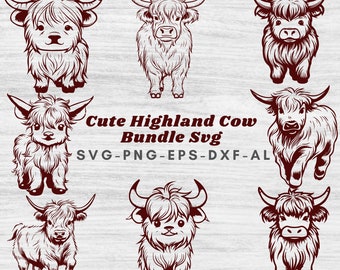 Floral Baby Highland Cow SVG PNG, Cow Svg, Cute Cow Svg, SVG Files for ...