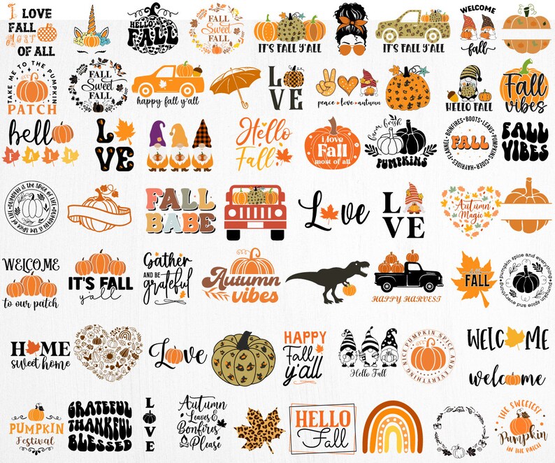 Fall Svg, Happy Fall Svg, Fall Svg Bundle, Autumn Svg Bundle, Svg ...