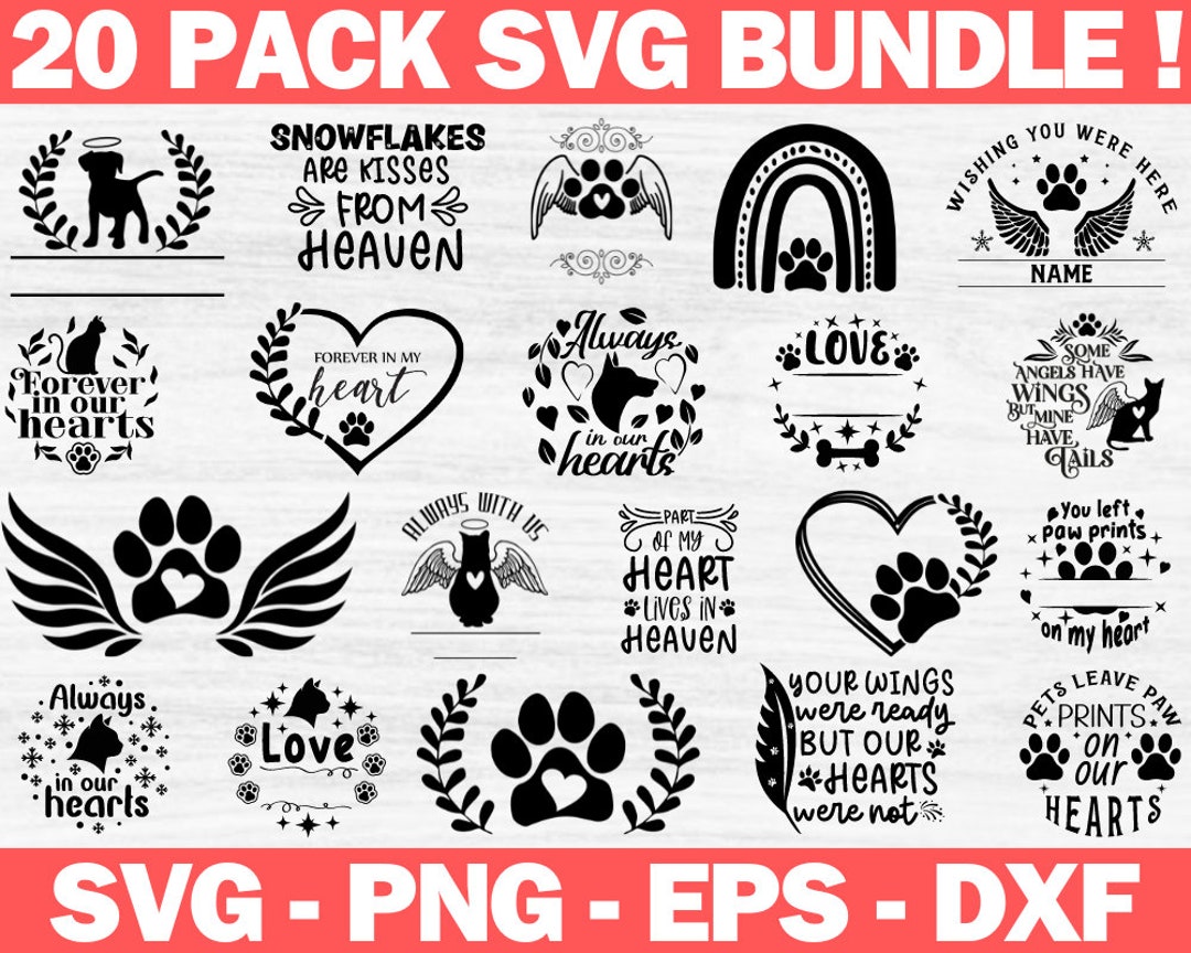 Pet Memorial SVG Bundle, Dog Memorial SVG, Pet Memorial Ornament SVG ...