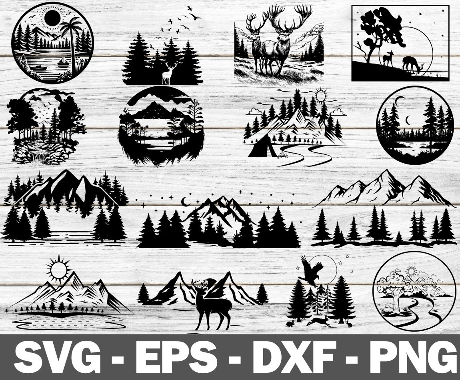Landscape Svg, Forest Svg, Adventure Svg, Outdoor Svg, Deer Svg, Nature ...
