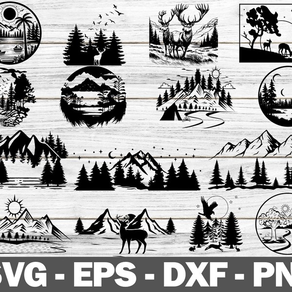 Nature Scene Svg - Etsy