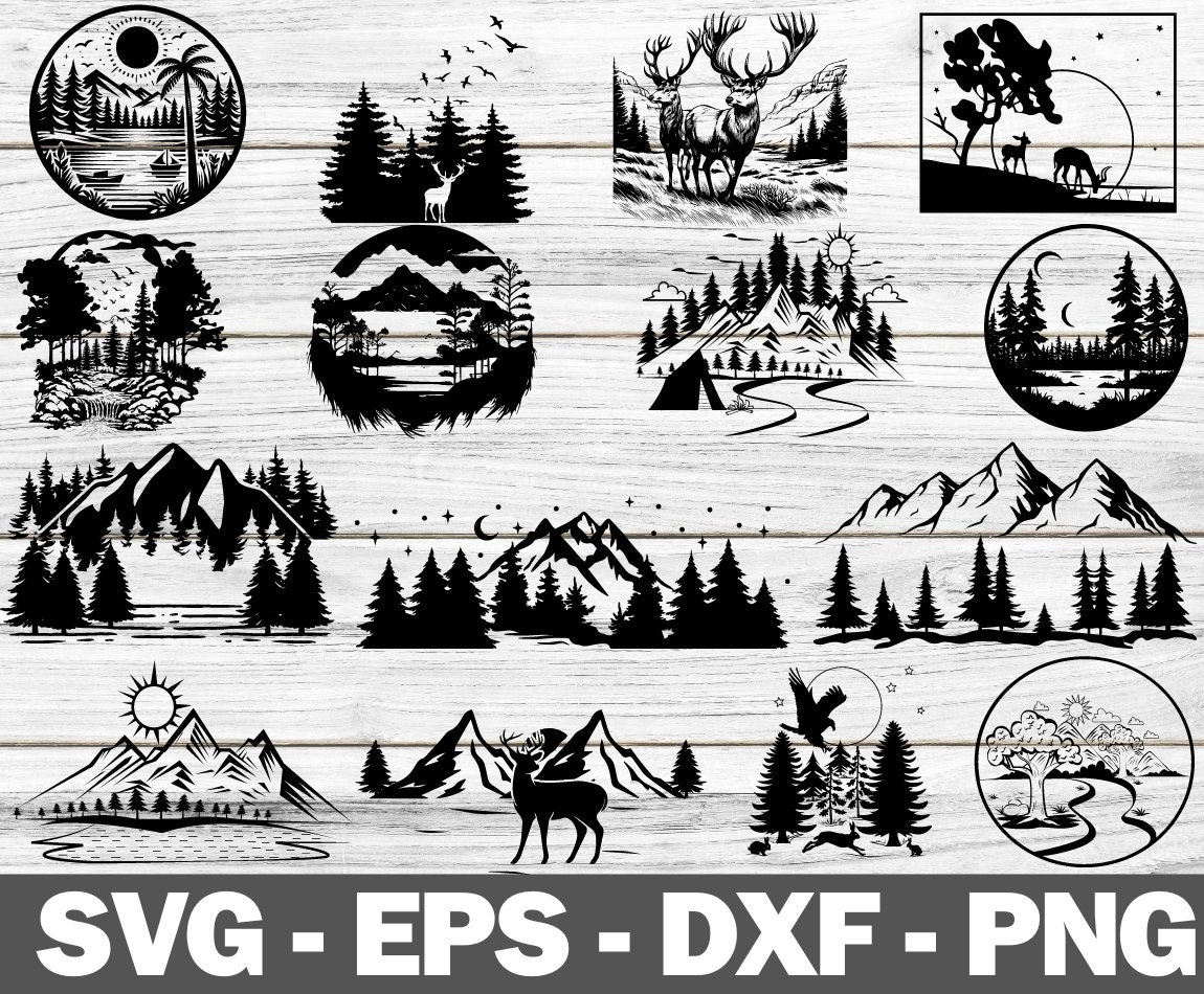 Landscape Svg, Forest Svg, Adventure Svg, Outdoor Svg, Deer Svg, Nature ...