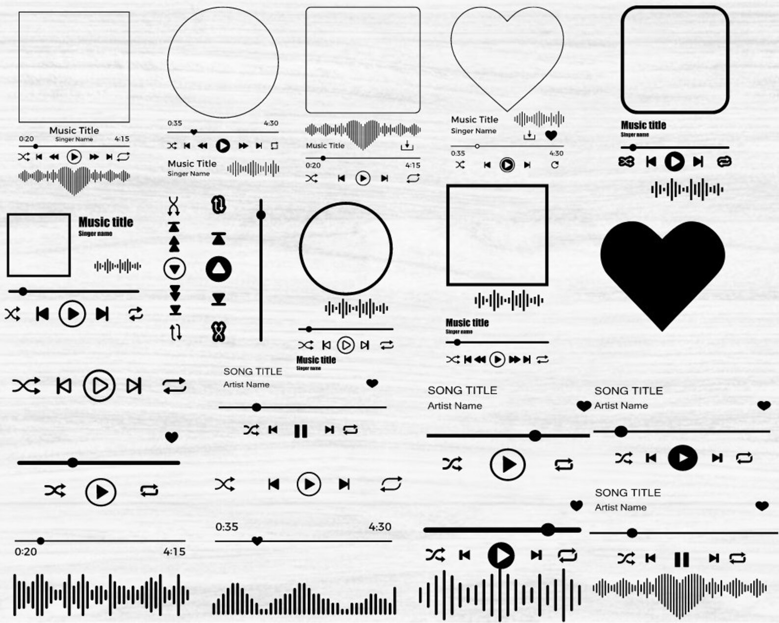Music Player Svg Bundle, Music Player Cut Files, Acrylic Song Art ...