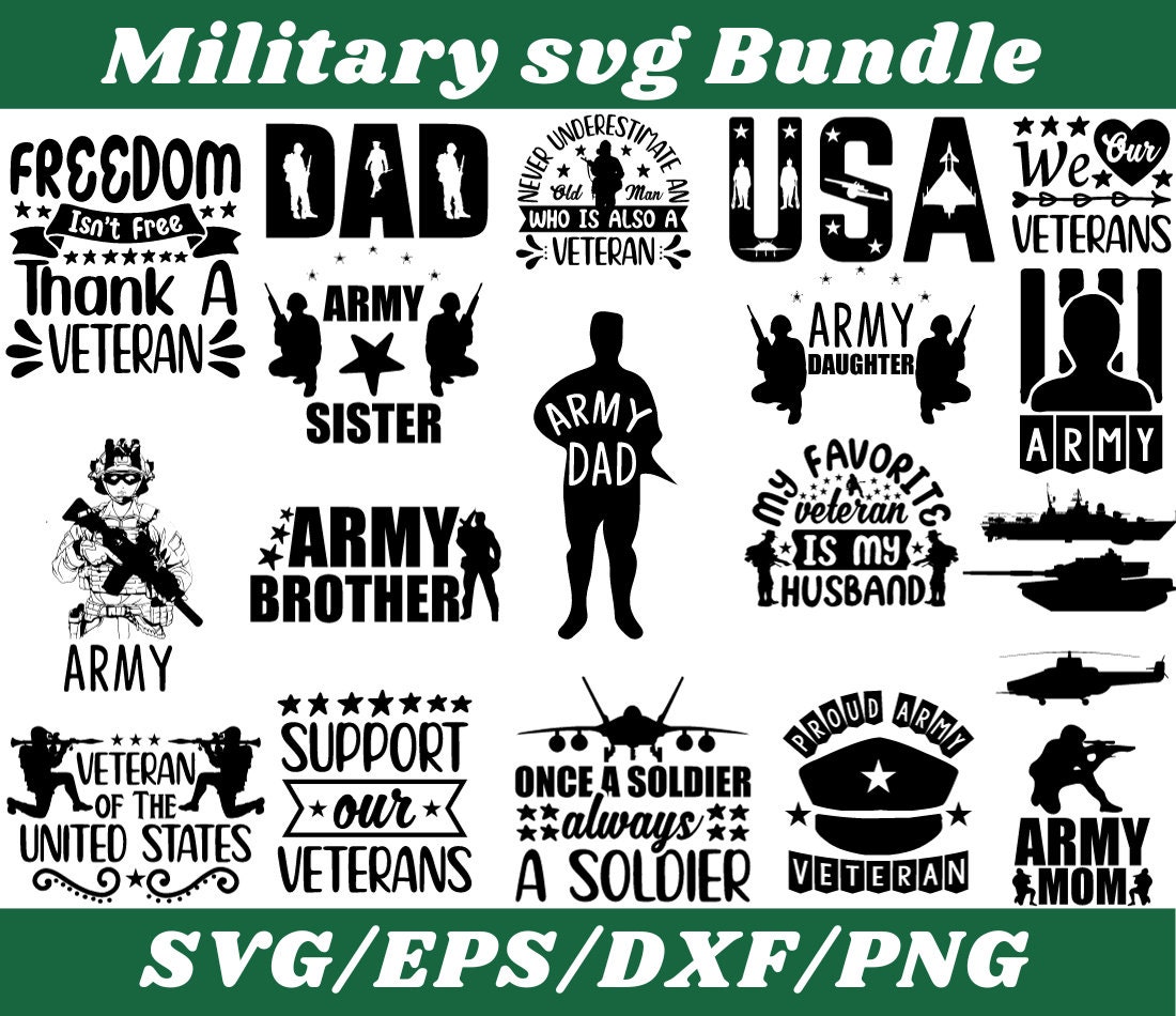 Military Svg Bundle, Soldier Svg, US Army Svg, Patriotic Svg, Digital ...