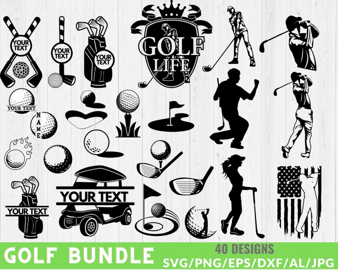 Golf Svg Bundle, Golf Monogram Svg, Split Monogram Svg, Golf Name Frame ...
